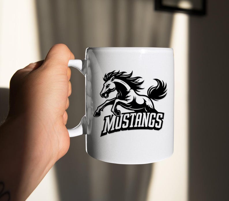 Mustangs School Sport Team Logo SVG, PNG, PDF, Ai, Dxf File Baseball ...