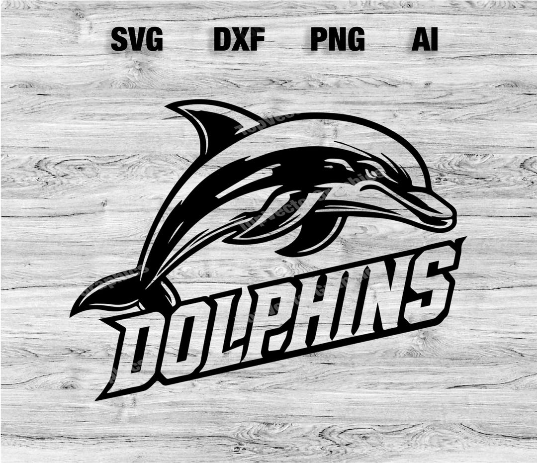 Dolphins Sport Team Logo SVG, PNG, Dxf, Ai File | Baseball, Basketball ...