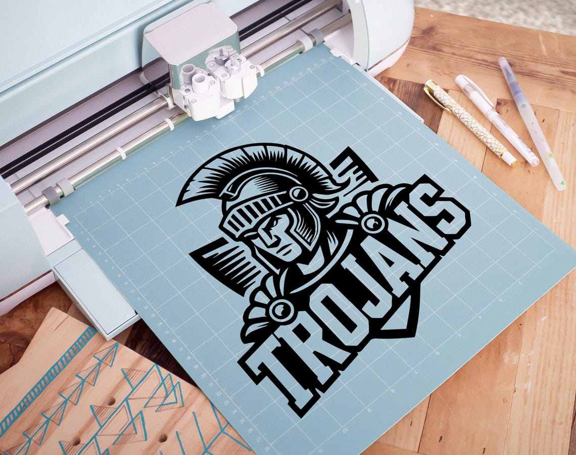 Trojans Sports Team Logo SVG, PNG, Dxf, Ai File | Baseball, Basketball ...