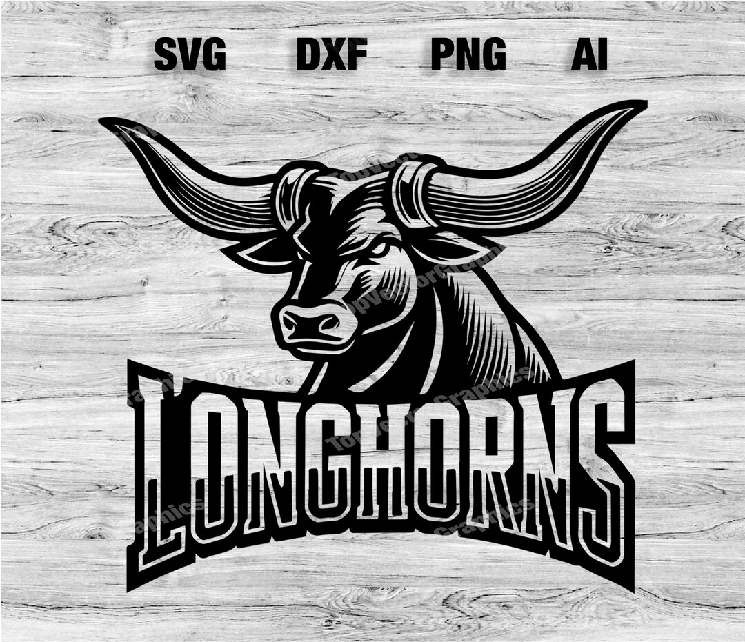 Longhorns Sport Team Logo SVG, PNG, Dxf, Ai File | Baseball, Basketball ...
