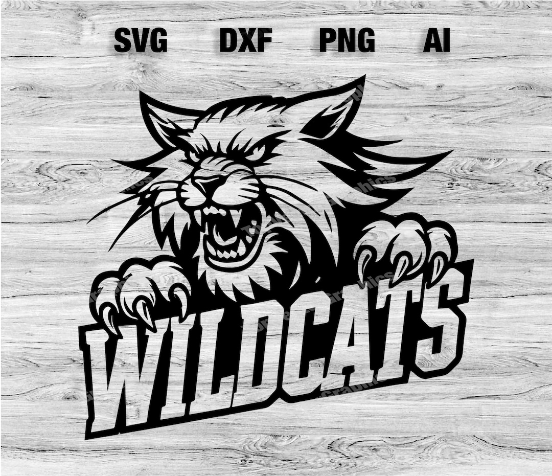 Wildcats School Sport Team Logo SVG, PNG, PDF, Ai, Dxf File Baseball ...