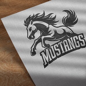 Mustangs School Sport Team Logo SVG, PNG, PDF, Ai, Dxf File Baseball ...