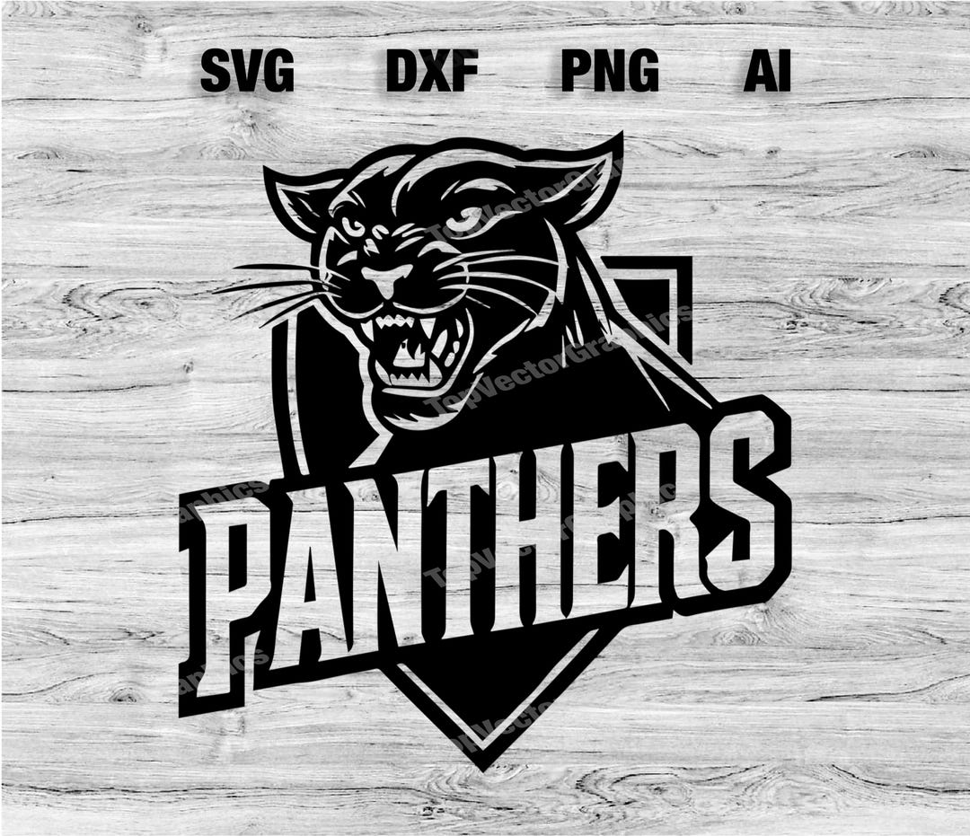 Panthers Baseball Team Logo SVG, PNG, Dxf, Ai File | Cool Panthers Cat ...