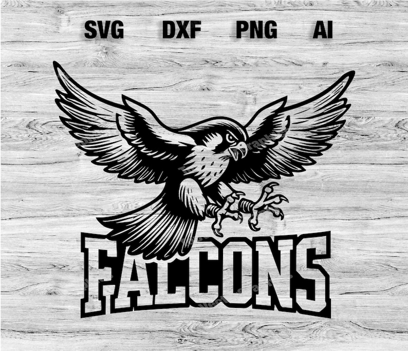Falcons Sports Team Logo SVG, PNG, Dxf, Ai File Baseball, Basketball ...