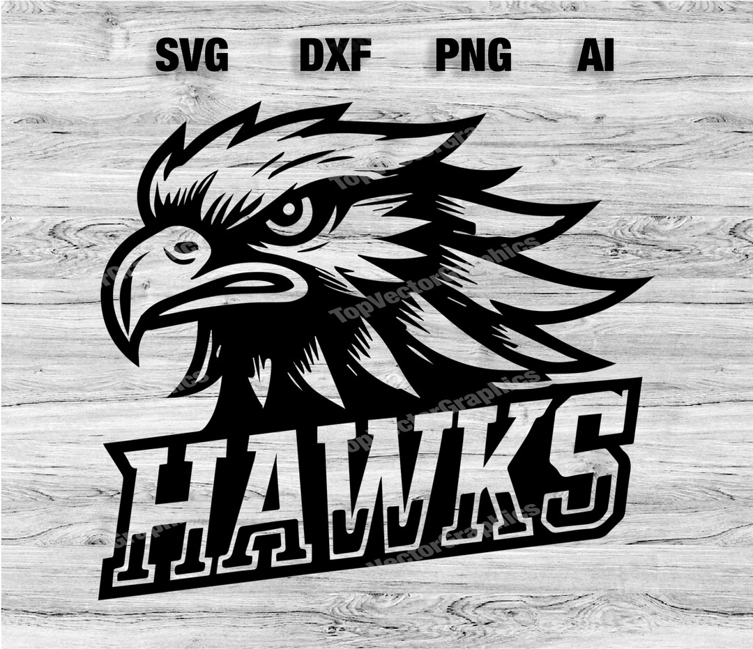 Hawks Sport Team Logo SVG, PNG, Dxf, Ai File | Baseball, Basketball ...