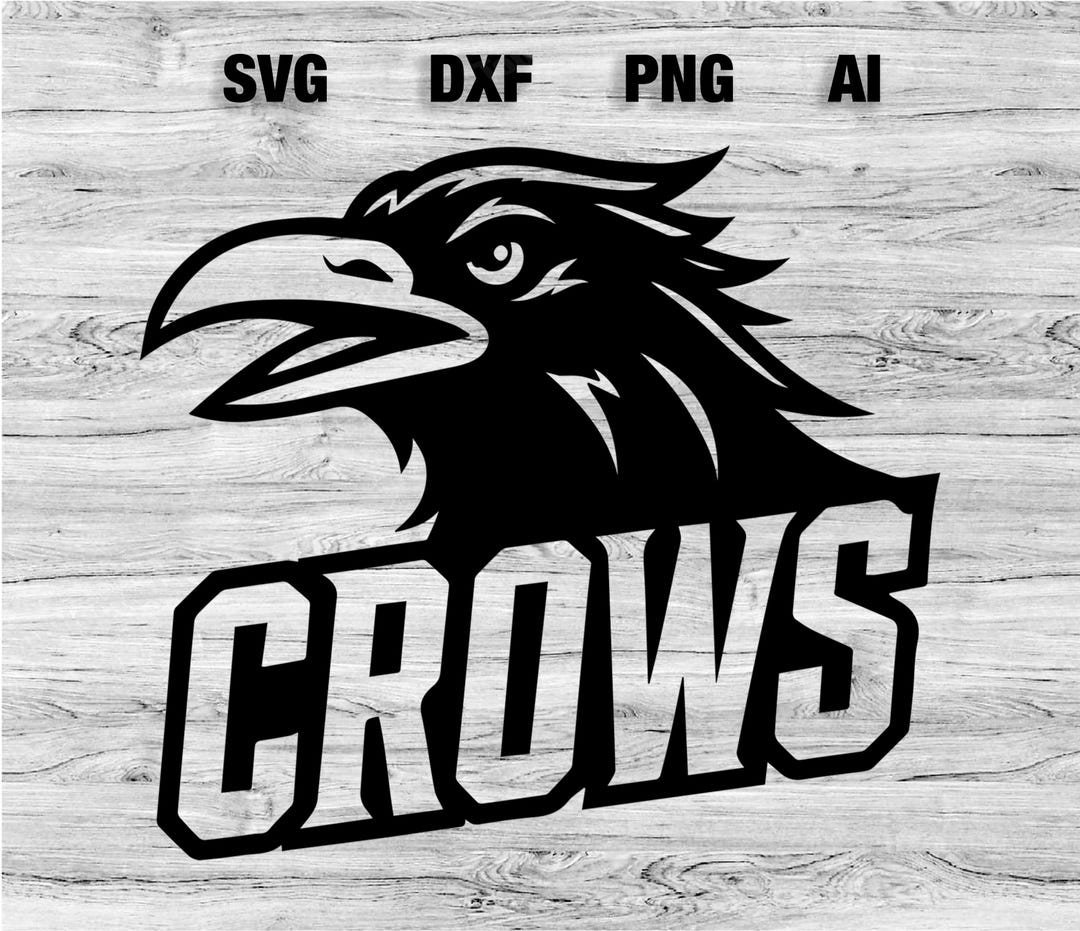 Crows School Sport Team Logo SVG, PNG, PDF, Ai, Dxf File Baseball ...