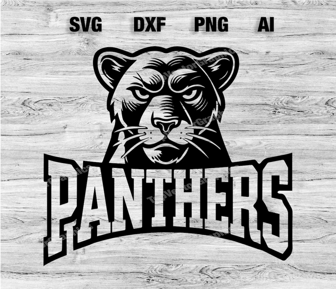 Panthers School Sports Team Logo SVG, PNG, Dxf, Ai File Football ...