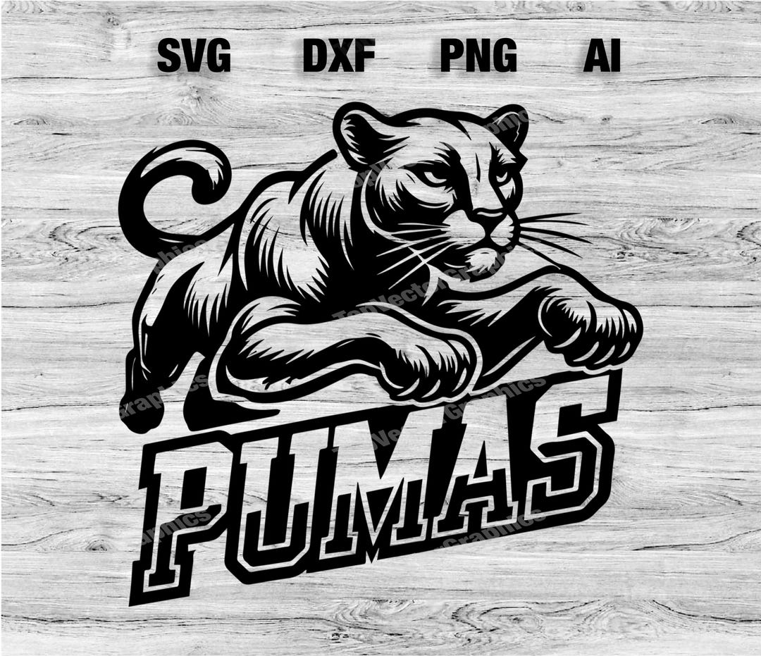 Pumas Sport Team Logo SVG, PNG, Dxf, Ai File | Baseball, Basketball ...