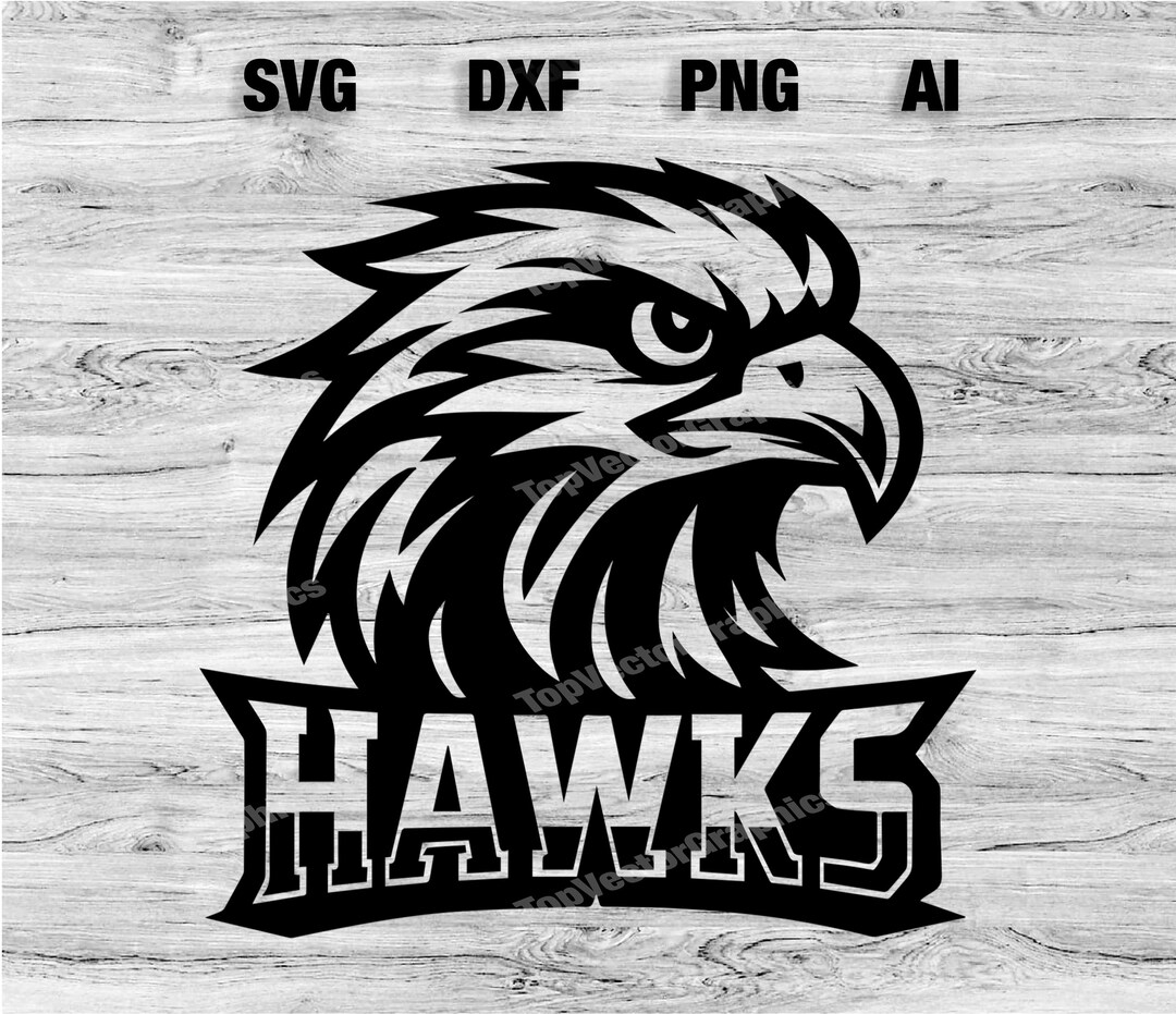 Hawks Sport Team Logo SVG, PNG, Dxf, Ai File | Baseball, Basketball ...