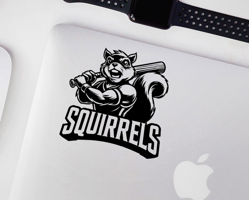 Baseball Squirrels Sports Team Logo SVG, PNG, Dxf, Ai File | Baseball ...