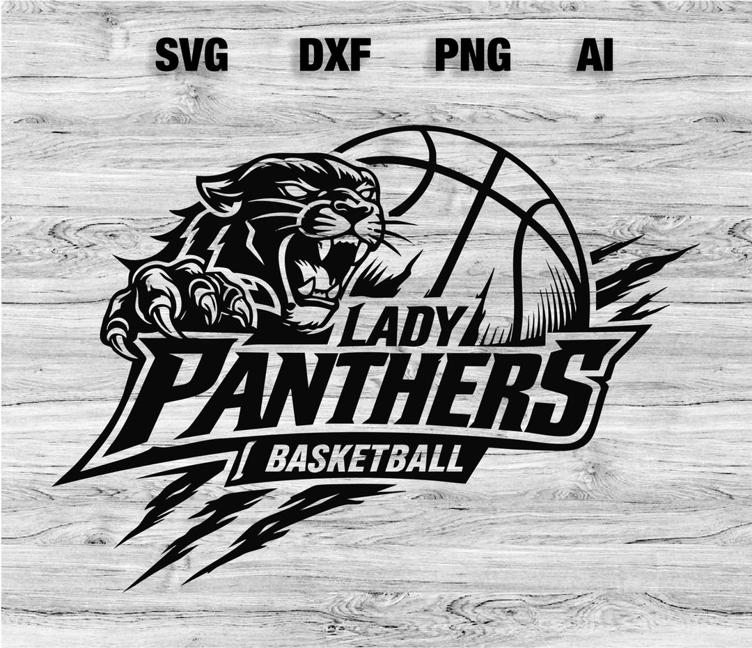 Lady Panthers Team Logo SVG, PNG, Dxf, Ai File | Cool Panthers Cat T ...