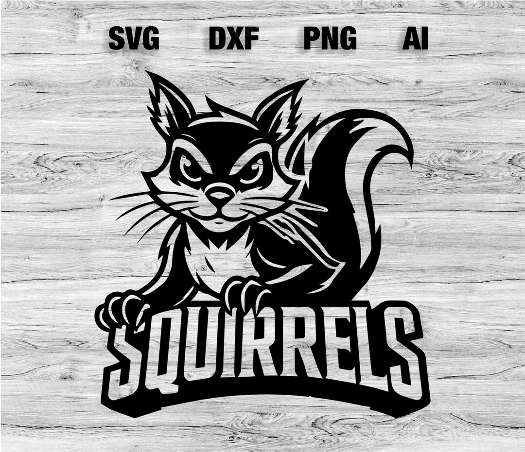 Squirrels Sports Team Logo SVG, PNG, Dxf, Ai File | Baseball ...