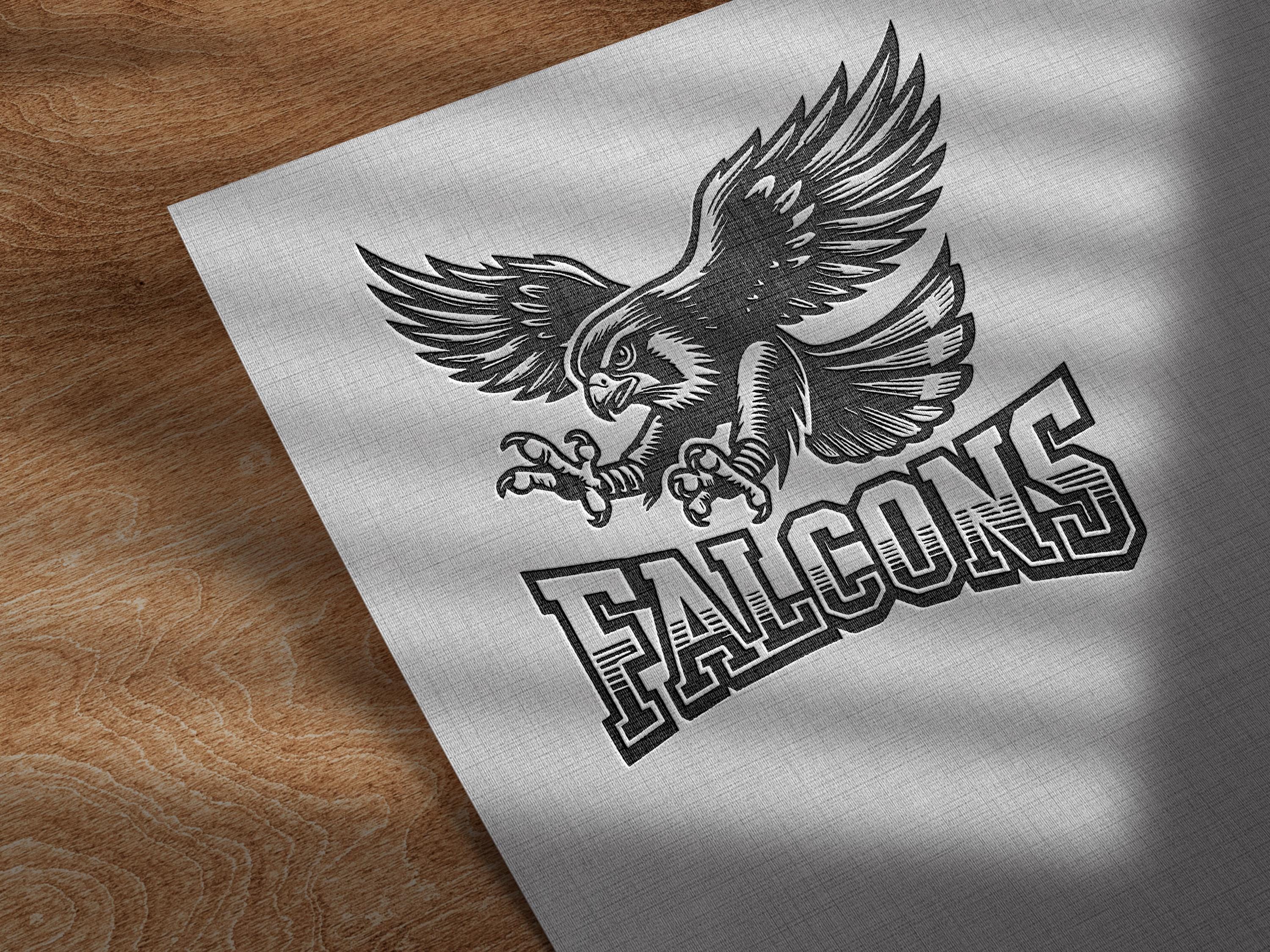 Falcons Sports Team Logo SVG, PNG, Dxf, Ai File | Baseball, Basketball ...
