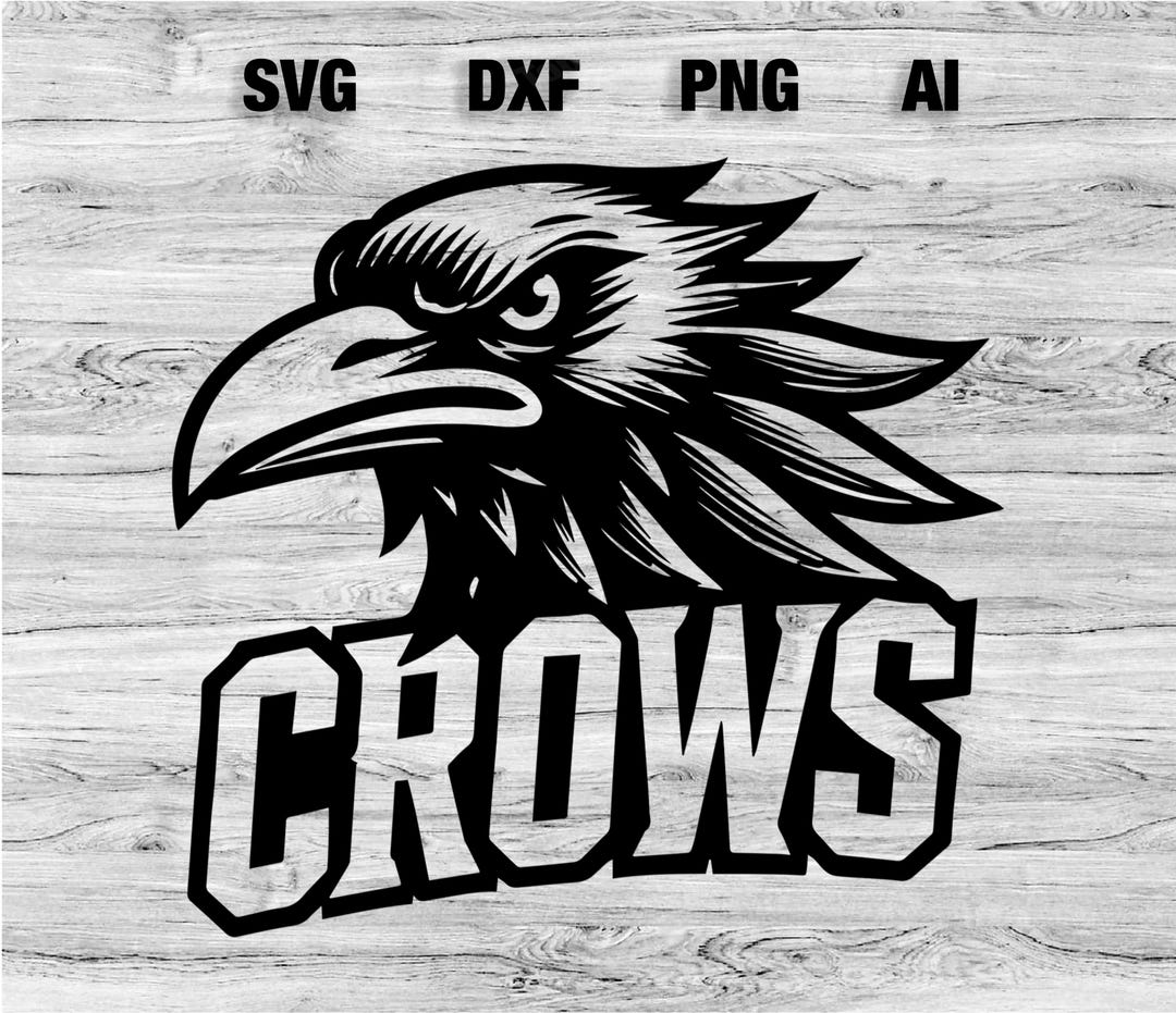 Crows School Sport Team Logo SVG, PNG, PDF, Ai, Dxf File Baseball ...