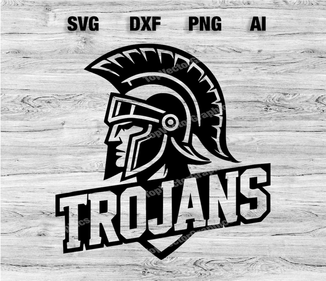Trojans Sports Team Logo SVG, PNG, Dxf, Ai File | Baseball, Basketball ...