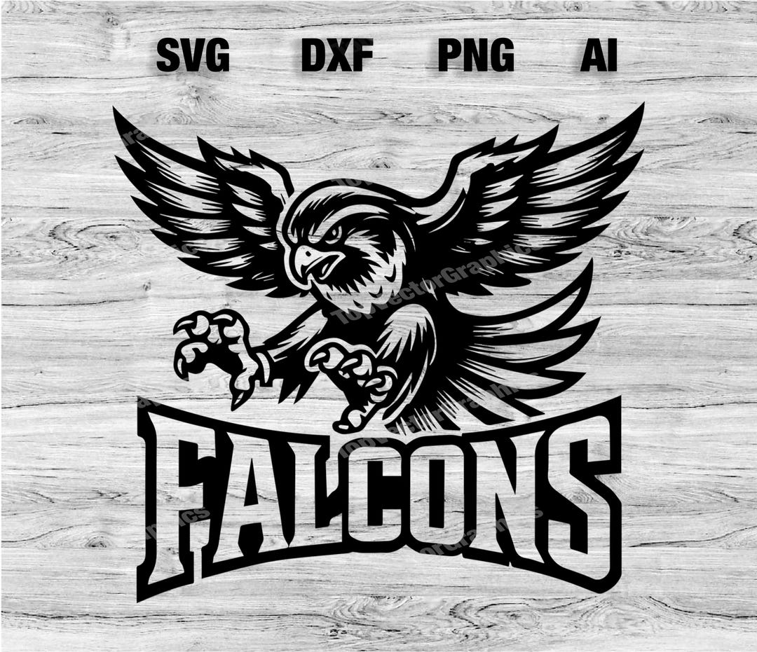 Falcons Sports Team Logo SVG, PNG, Dxf, Ai File | Baseball, Basketball ...