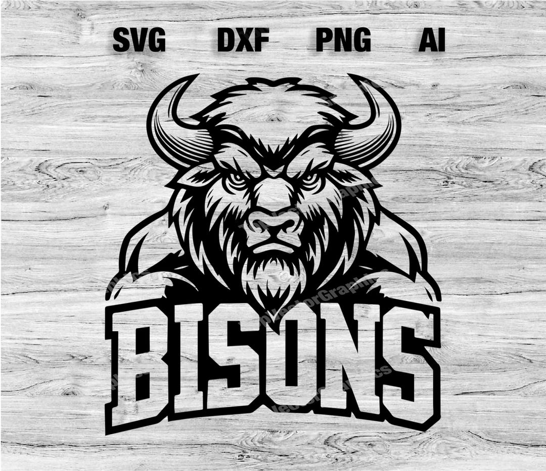 Bisons Sport Team Logo SVG, PNG, Dxf, Ai File | Baseball, Basketball ...