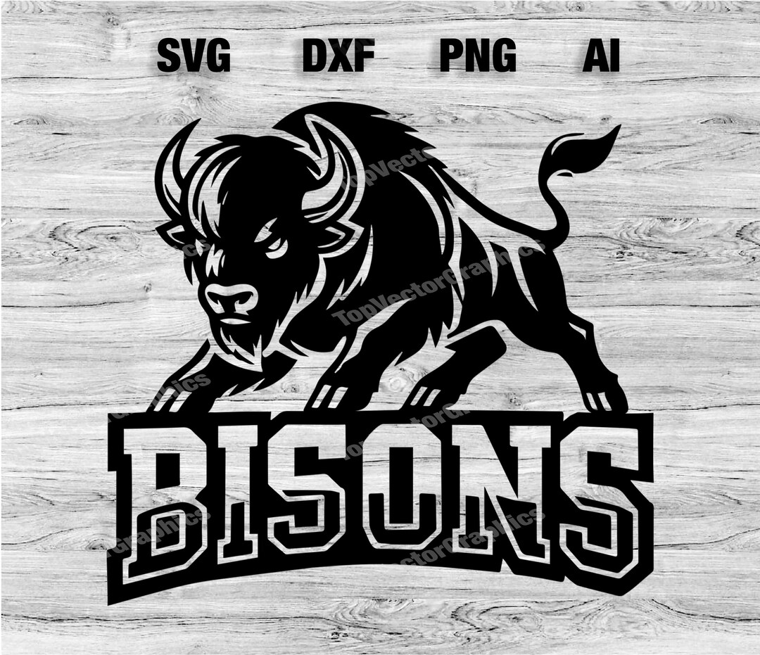 Bisons Sport Team Logo SVG, PNG, Dxf, Ai File | Baseball, Basketball ...
