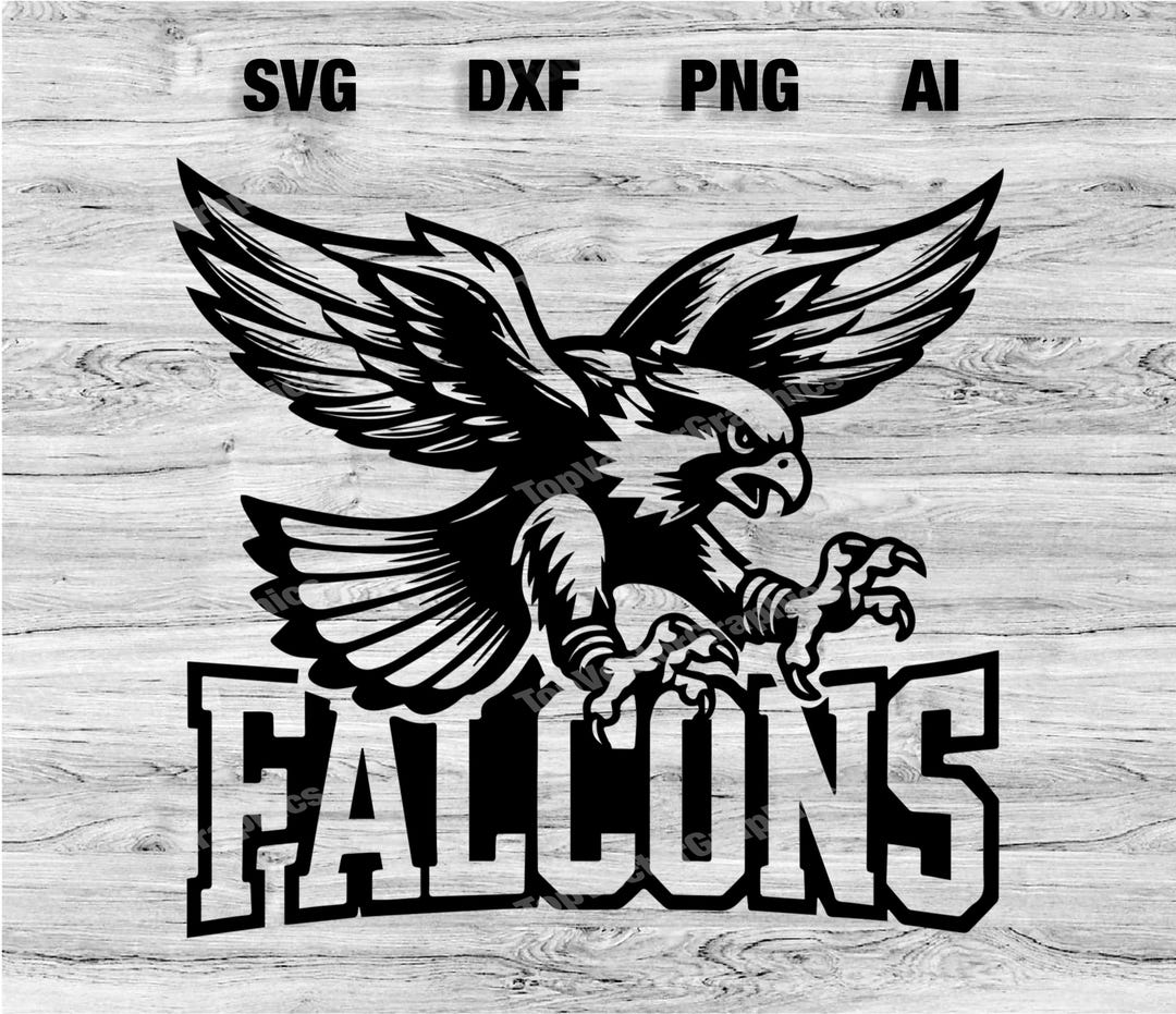 Falcons Sports Team Logo SVG, PNG, Dxf, Ai File | Baseball, Basketball ...