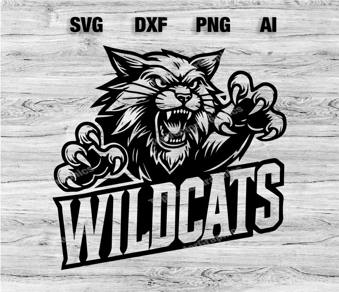 Wildcats School Sport Team Logo SVG, PNG, PDF, Ai, Dxf File Baseball ...