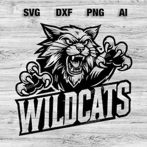 Wildcats School Sport Team Logo SVG, PNG, PDF, Ai, Dxf File Baseball ...