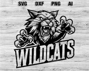 Wildcats School Sport Team Logo SVG, PNG, PDF, Ai, Dxf File Baseball ...
