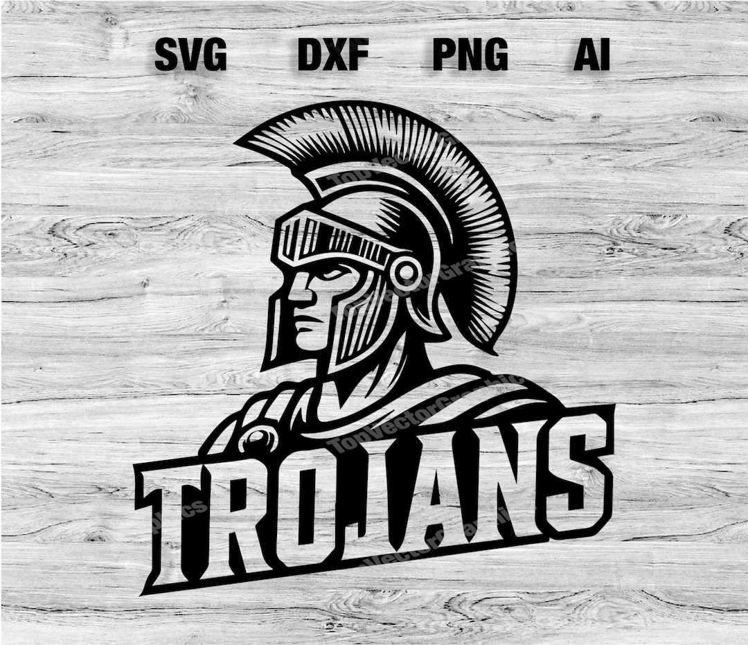 Trojans Sports Team Logo SVG, PNG, Dxf, Ai File | Baseball, Basketball ...
