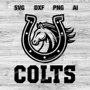 Colts School Sport Team Logo SVG, PNG, PDF, Ai, Dxf File Baseball ...