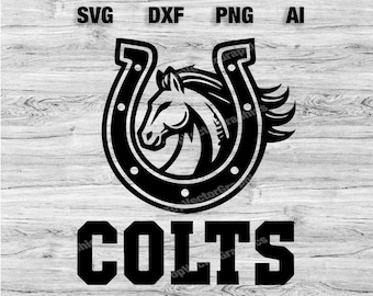 Colts School Sport Team Logo SVG, PNG, PDF, Ai, Dxf File Baseball ...