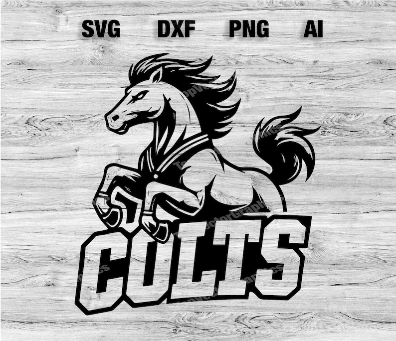 Colts School Sport Team Logo SVG, PNG, PDF, Ai, Dxf File Baseball ...