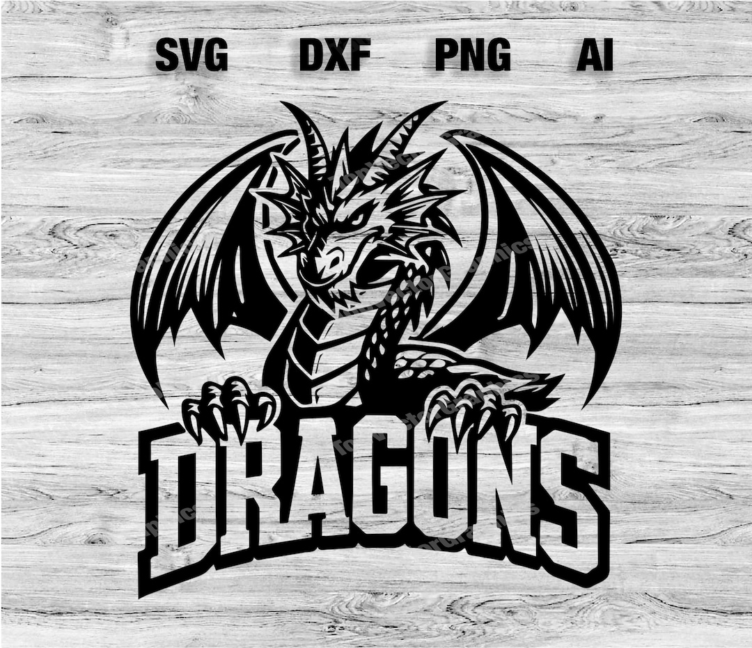 Dragons Sport Team Logo SVG, PNG, Dxf, Ai File | Baseball, Basketball ...