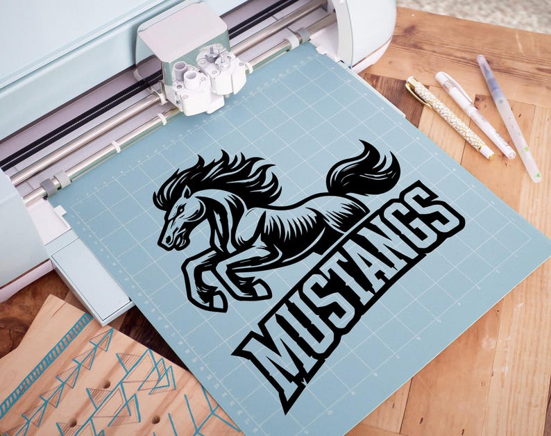 Mustangs School Sport Team Logo SVG, PNG, PDF, Ai, Dxf File Baseball ...