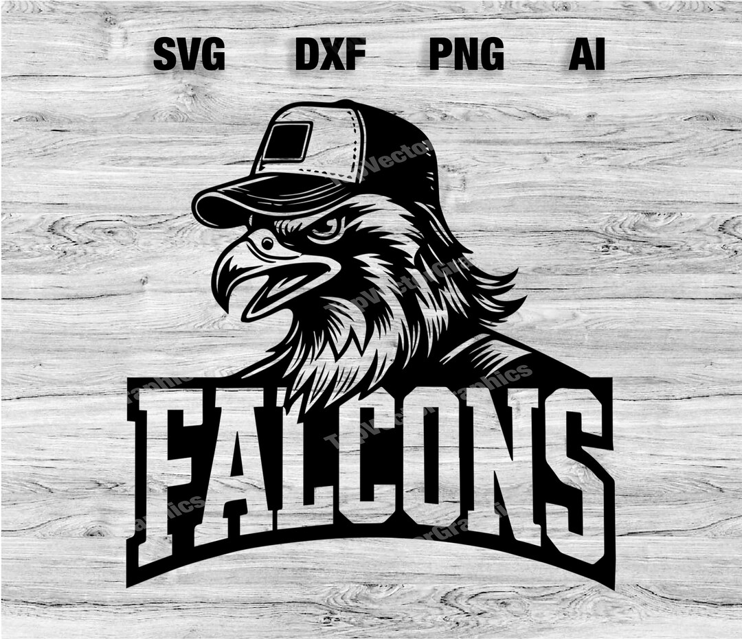 Falcon Baseball Team Logo SVG, PNG, Dxf, Ai File Cool Falcon Bird ...