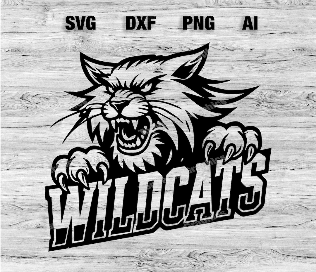 Wildcats School Sport Team Logo SVG, PNG, PDF, Ai, Dxf File Baseball ...