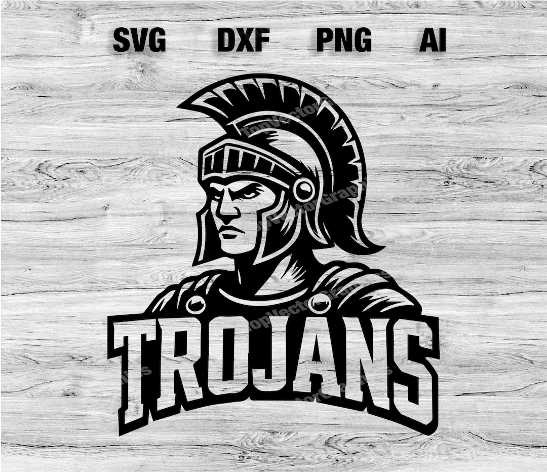 Trojans Sports Team Logo SVG, PNG, Dxf, Ai File | Baseball, Basketball ...