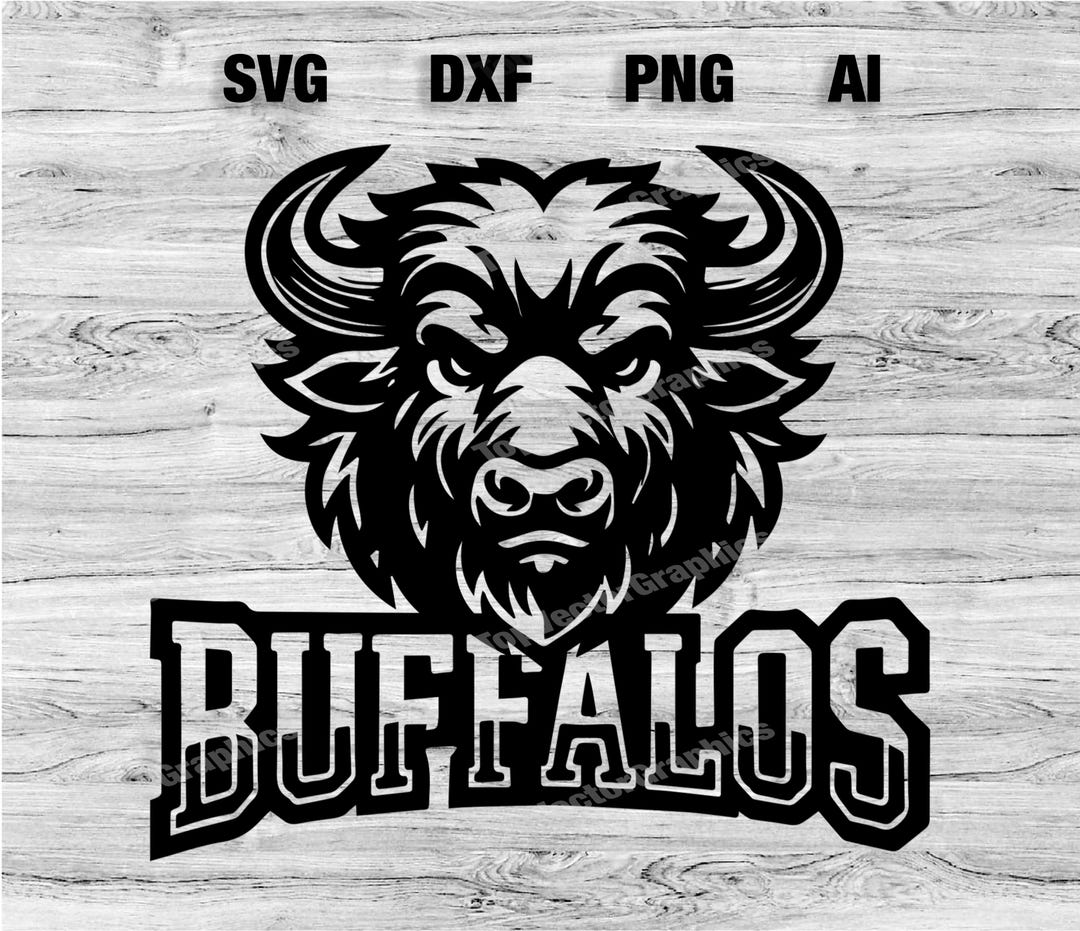 Buffalos Sport Team Logo SVG, PNG, Dxf, Ai File | Baseball, Basketball ...