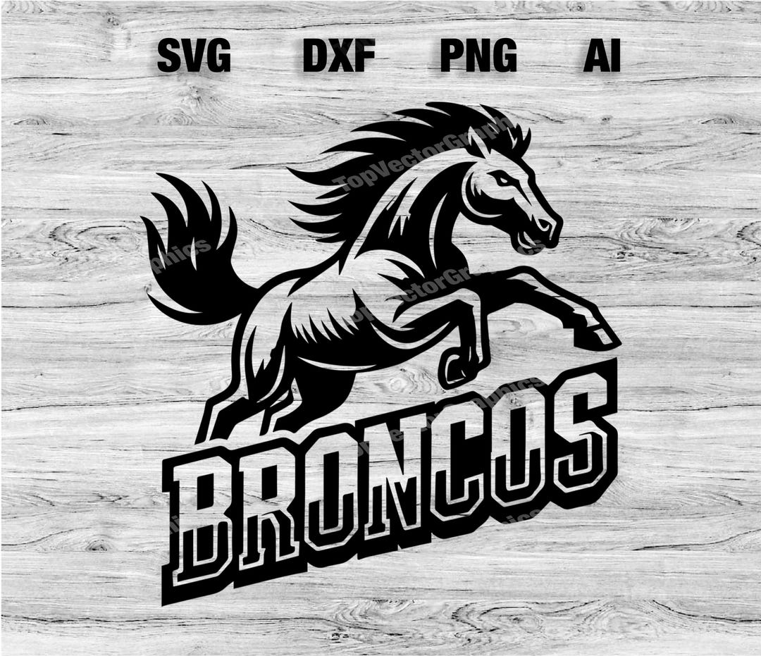 Broncos Sport Team Logo SVG, PNG, Dxf, Ai File | Baseball, Basketball ...