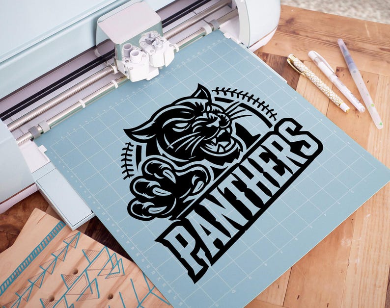 Panthers Baseball Team Logo SVG, PNG, Dxf, Ai File | Cool Panthers Cat ...