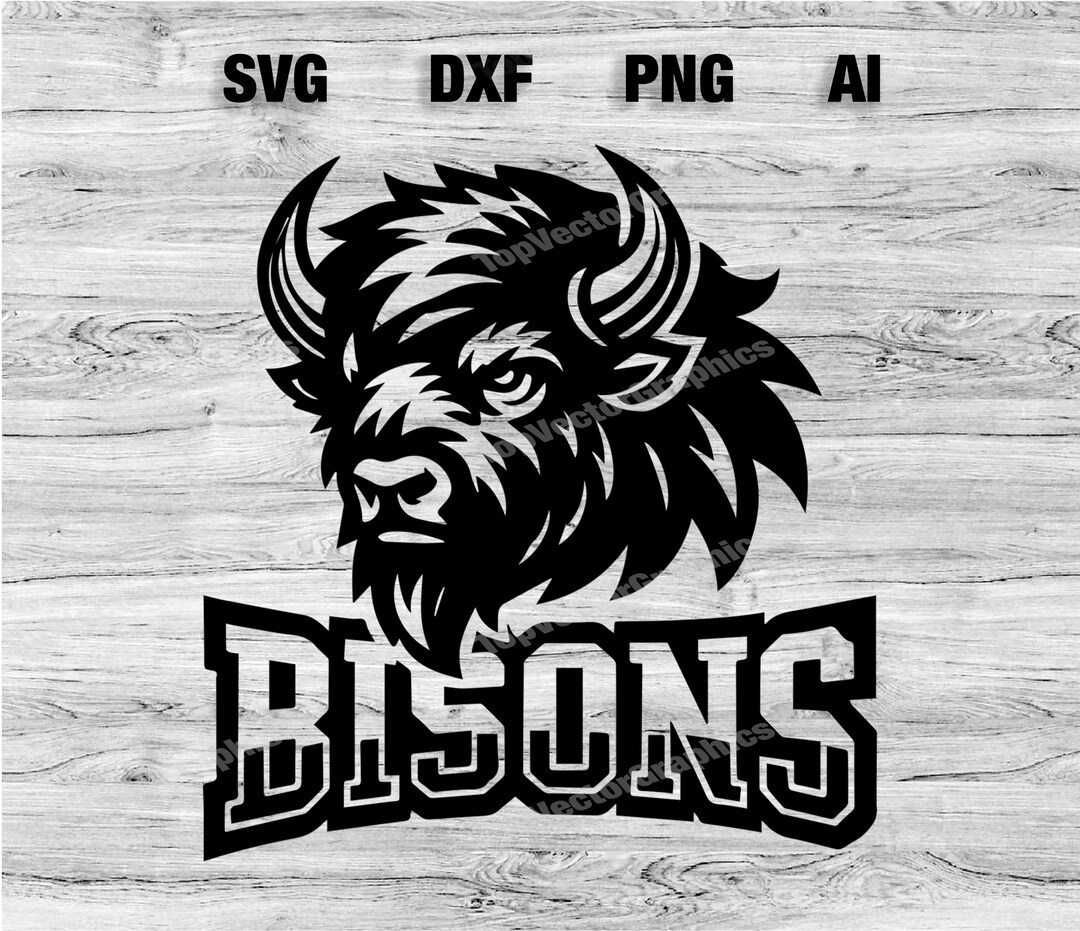 Bisons Sport Team Logo SVG, PNG, Dxf, Ai File | Baseball, Basketball ...