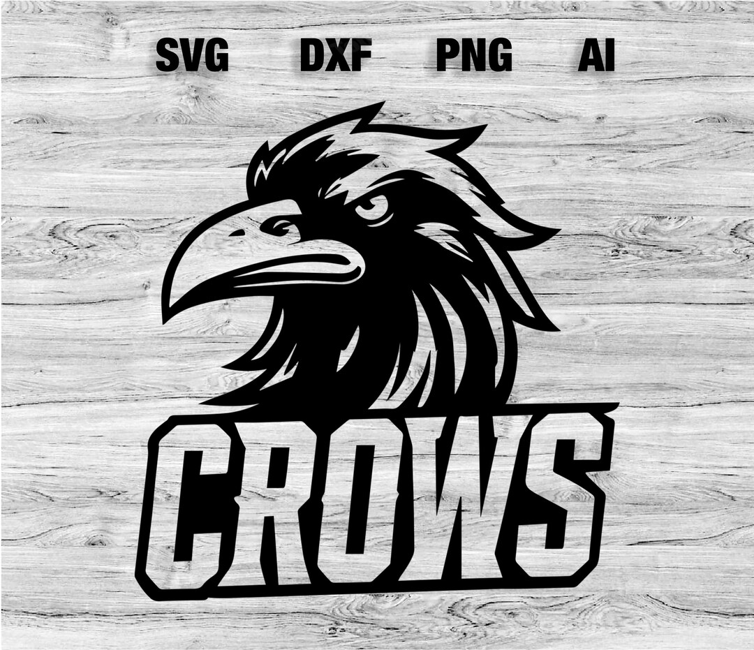 Crows School Sport Team Logo SVG, PNG, PDF, Ai, Dxf File Baseball ...