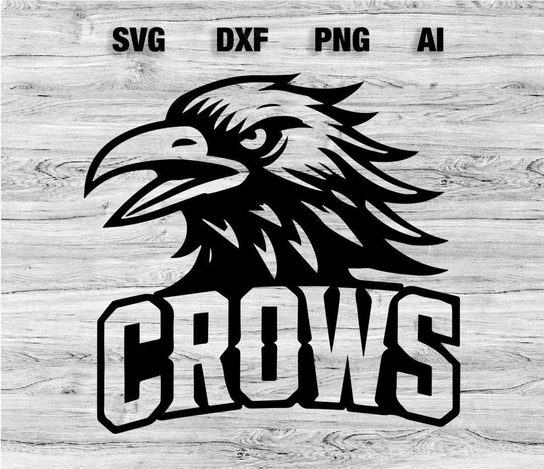 Crows School Sport Team Logo SVG, PNG, PDF, Ai, Dxf File Baseball ...