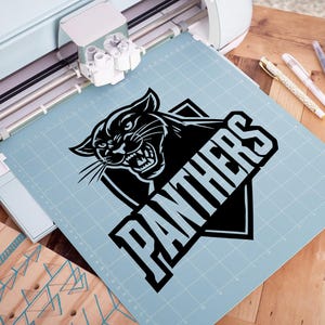 Panthers Baseball Team Logo SVG, PNG, Dxf, Ai File | Cool Panthers Cat ...