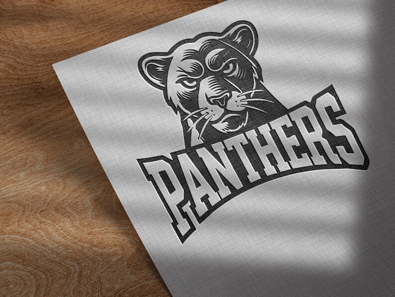 Panthers School Sports Team Logo SVG, PNG, Dxf, Ai File Football ...