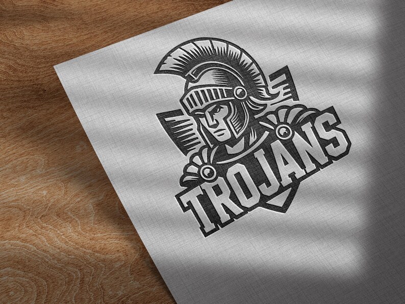 Trojans Sports Team Logo SVG, PNG, Dxf, Ai File | Baseball, Basketball ...