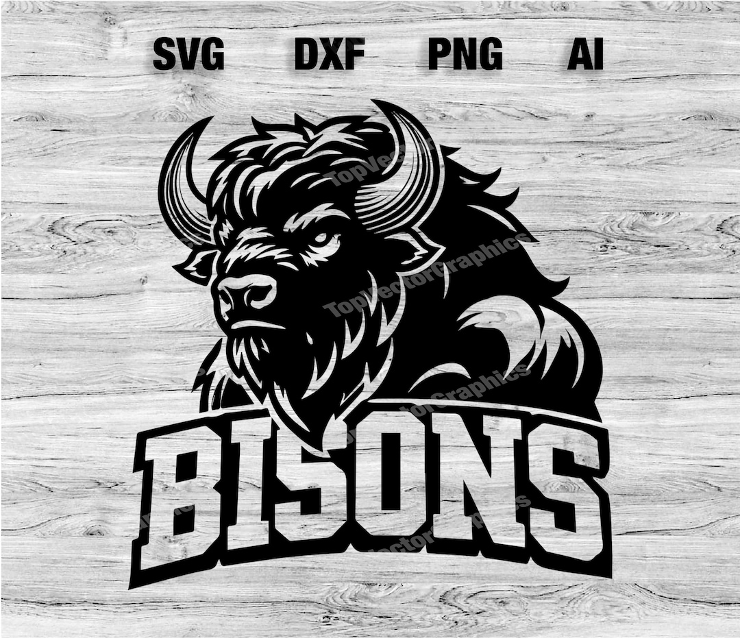 Bisons Sport Team Logo SVG, PNG, Dxf, Ai File | Baseball, Basketball ...