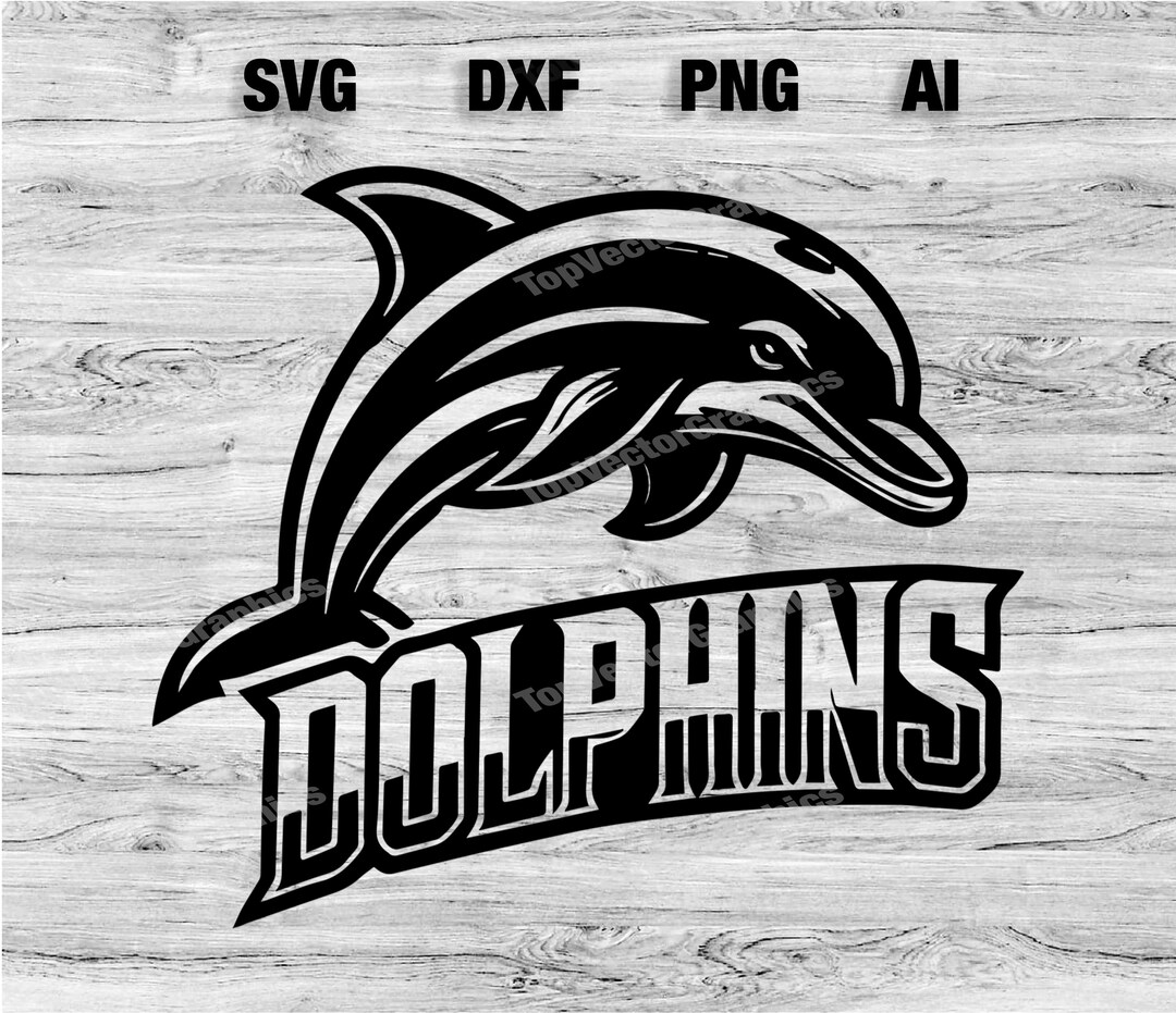 Dolphins Sport Team Logo SVG, PNG, Dxf, Ai File | Baseball, Basketball ...