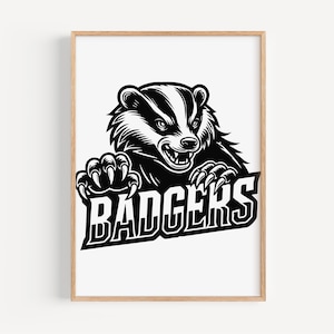 Badgers Sport Team Logo SVG, PNG, Dxf, Ai File | Baseball, Basketball ...