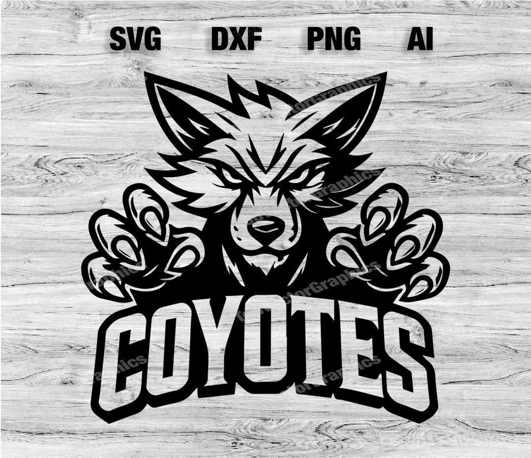 Coyotes Sports Team Logo SVG, PNG, Dxf, Ai File | Baseball, Basketball ...