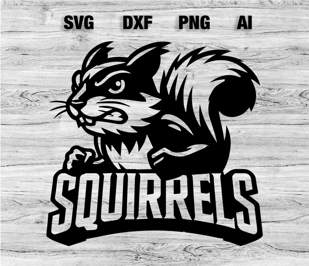 Squirrels Sports Team Logo SVG, PNG, Dxf, Ai File | Baseball ...