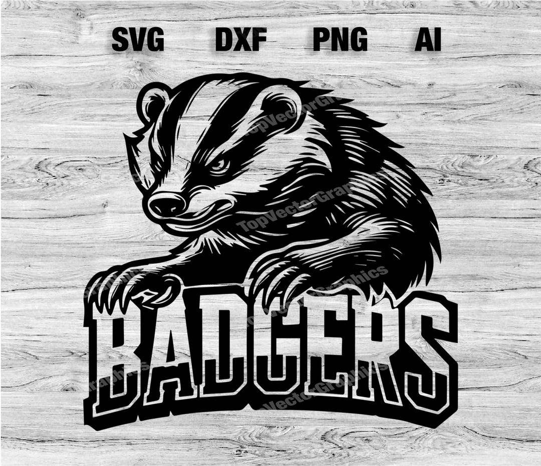 Badgers Sport Team Logo SVG, PNG, Dxf, Ai File | Baseball, Basketball ...
